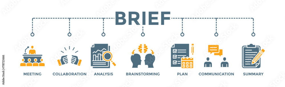 Brief banner web icon vector illustration concept for a briefing of ...