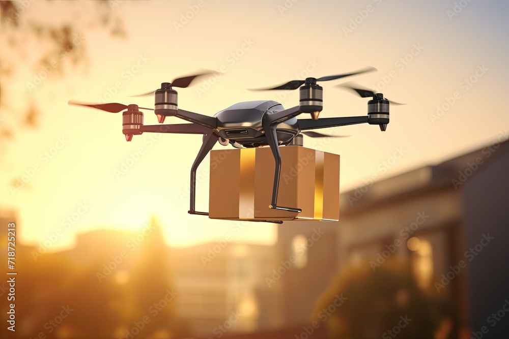 Package drone, renewable energy, smart green tech drone positioning ...