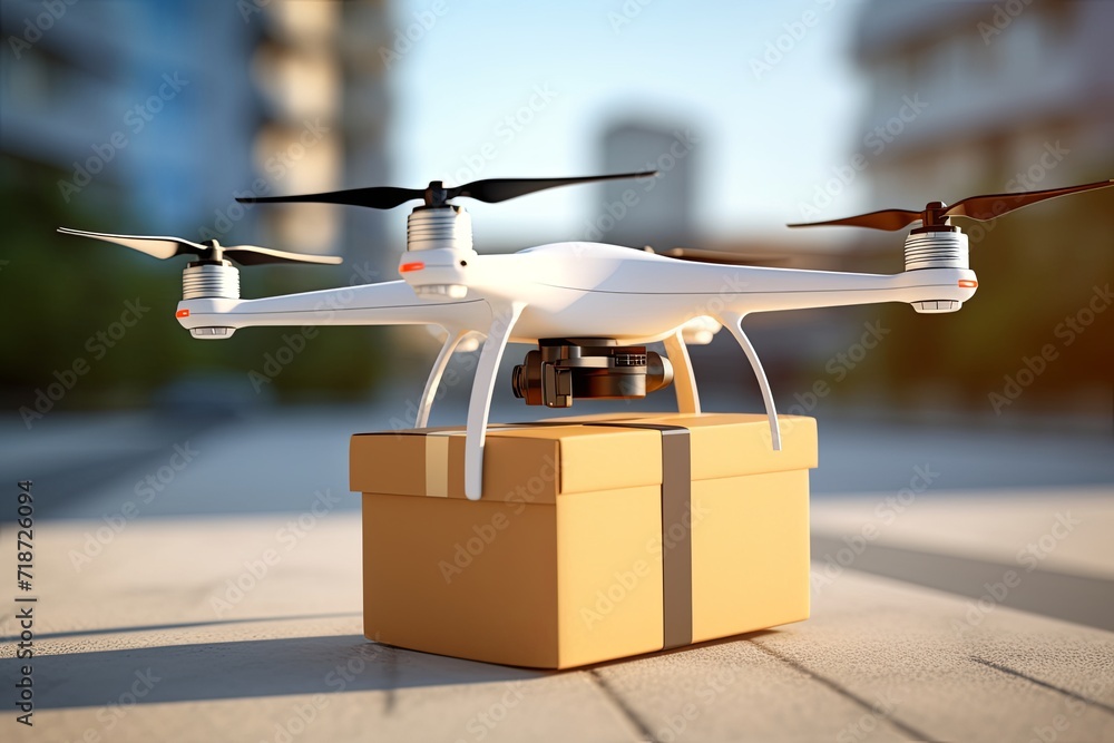 Package drone, renewable energy, smart green tech drone positioning ...