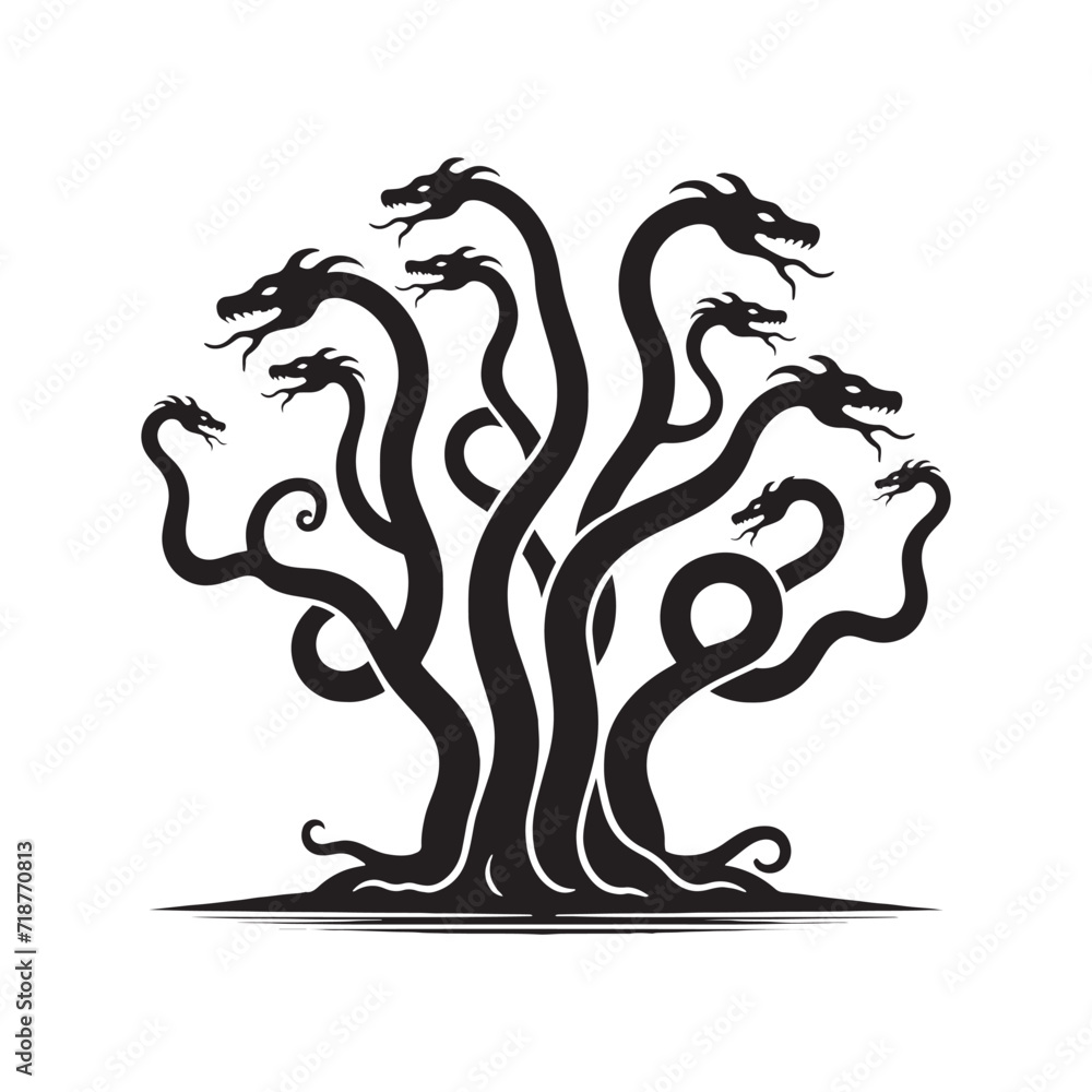 Mythos Unveiled: Hydra Silhouettes Illuminating the Mysteries of ...