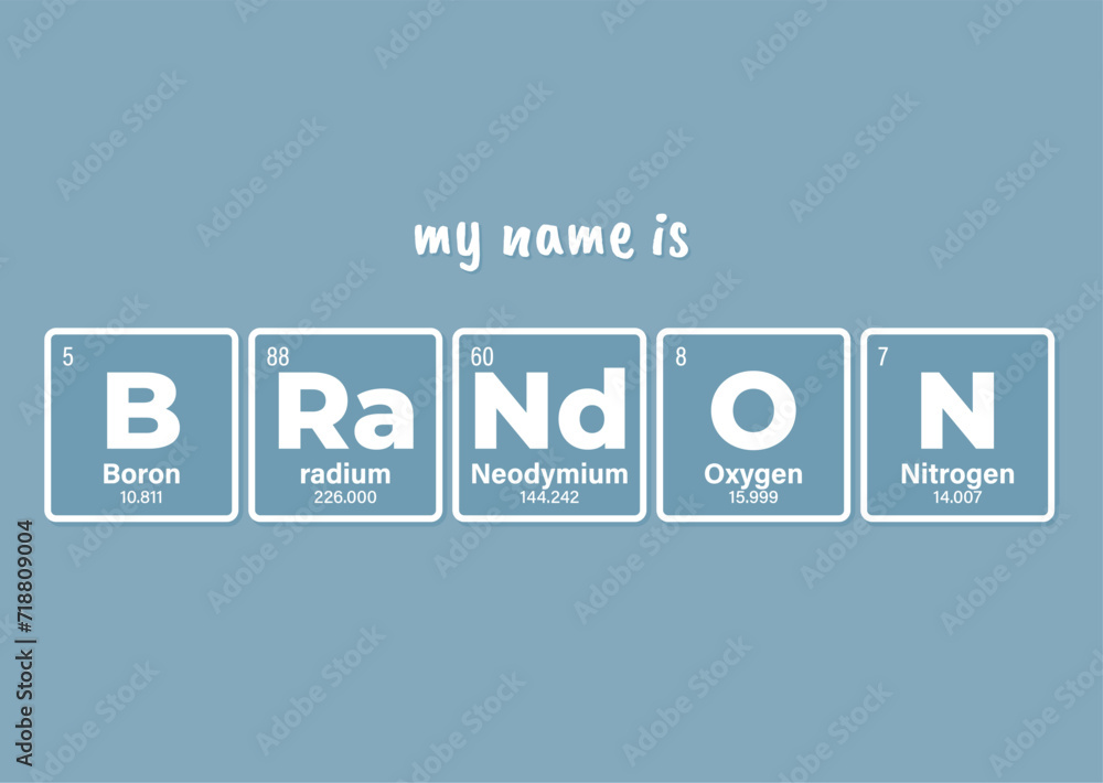Vector inscription name BRANDON composed of individual elements of the ...