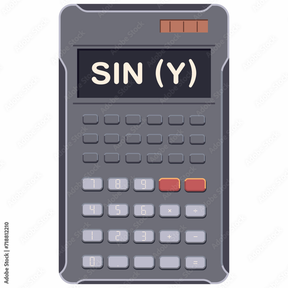 Engineering or scientific calculator vector cartoon illustration ...
