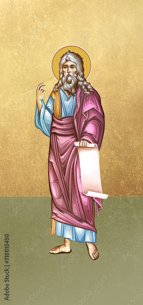 Traditional orthodox icon of Jeremiah weeping prophet. Christian ...