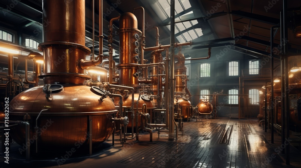 The interior is a distillery, a winery with modern equipment. Winery ...