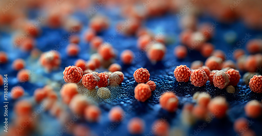 Microscope photo of Chickenpox virus. abstract of Chickenpox virus ...
