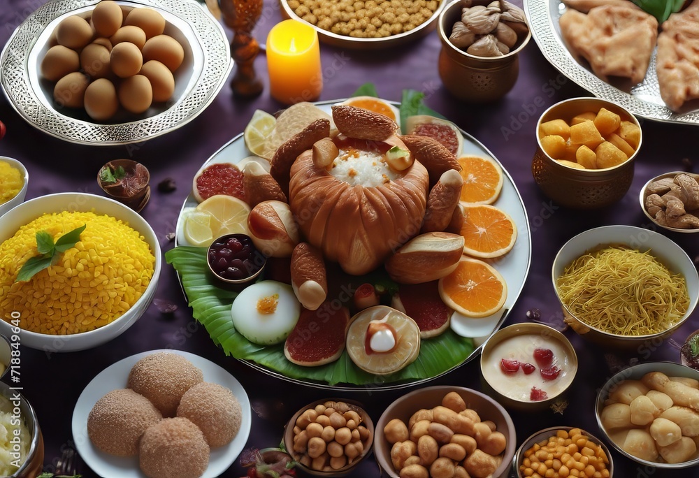 Various Foods on the Table in Eid al-Fitr Celebration for Eid al-Fitr ...
