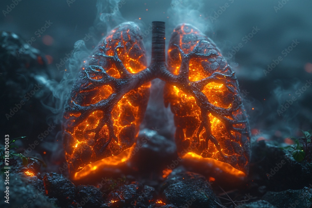 Glowing Lung Tissue: A Sizzling Hot Take on the Human Respiratory ...