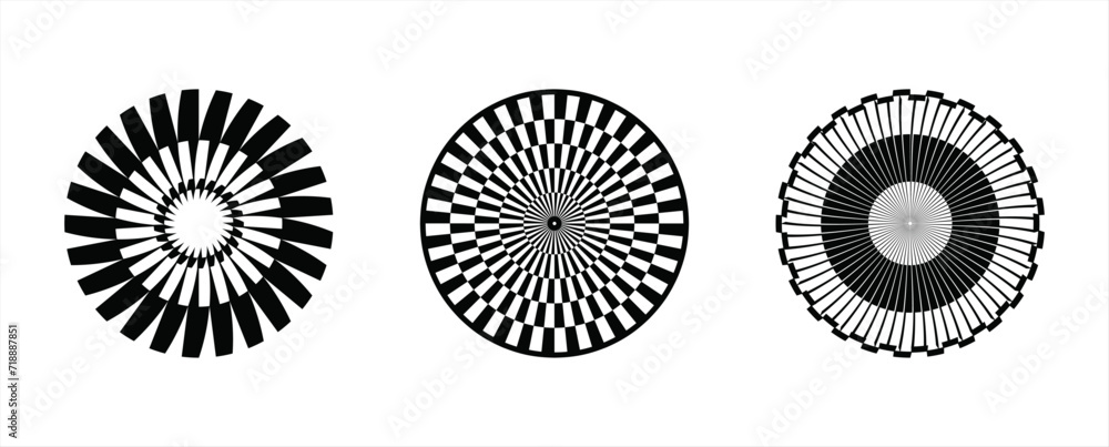 A collection of editable spiral dynamic lines. Abstract geometric ...