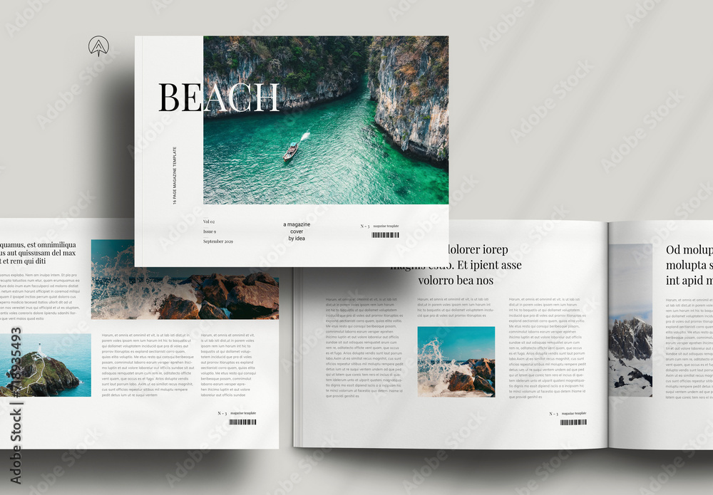Beach Landscape Brochure Template Stock Template | Adobe Stock