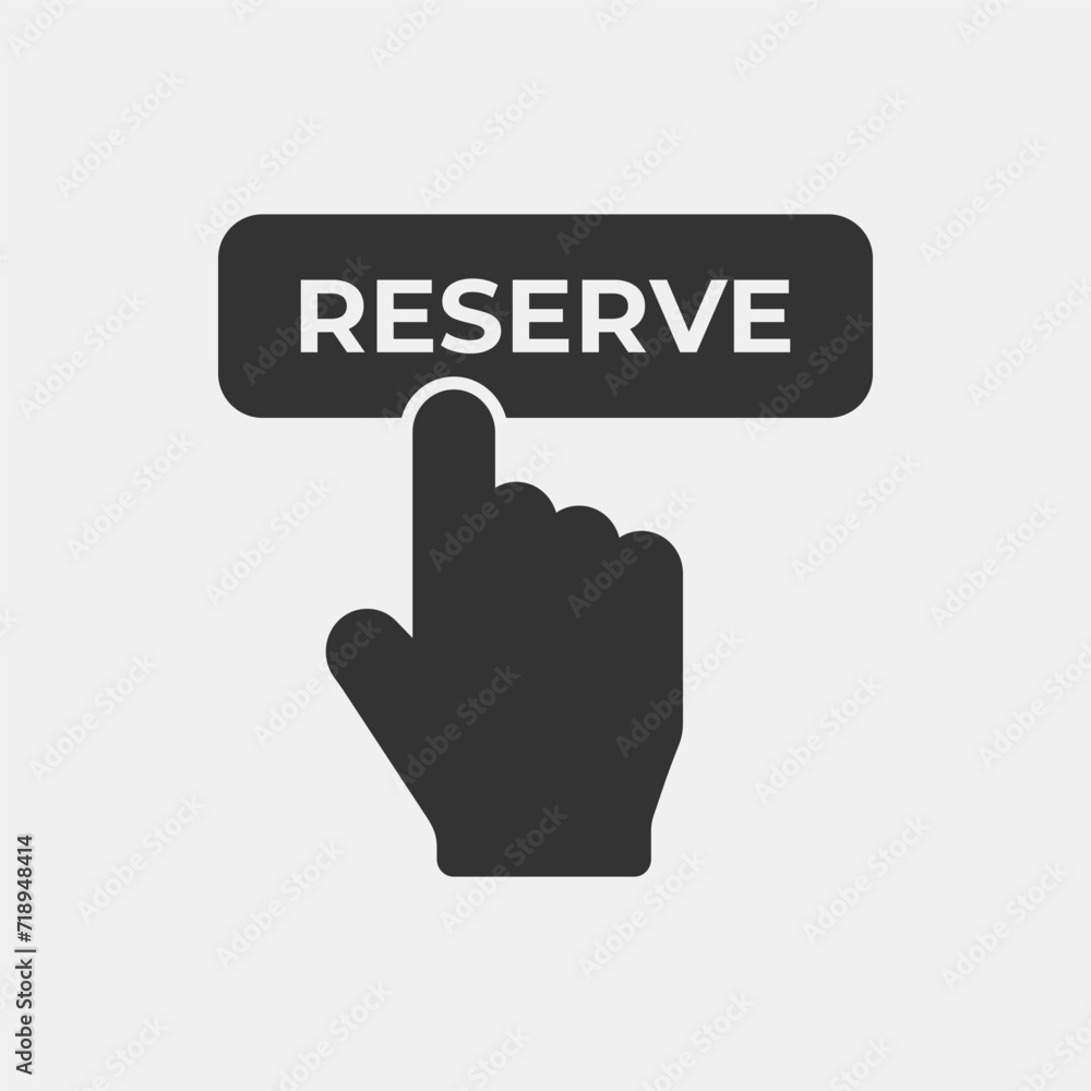 Reserve button flat vector icon. Restaurant, hotel reservation sign ...