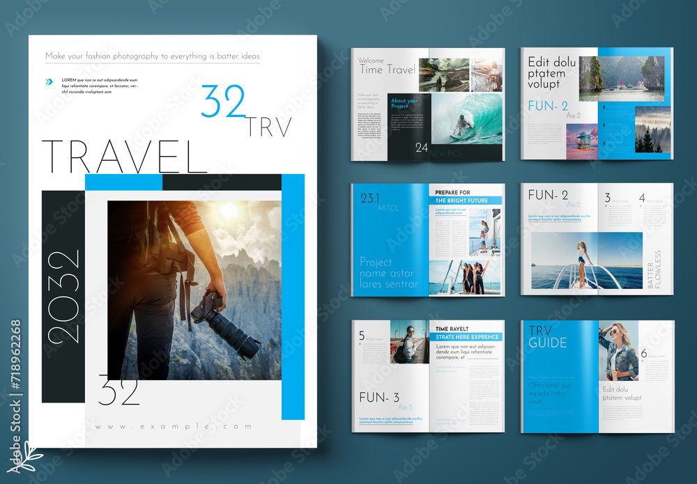 Travel Magazine Layout Stock Template | Adobe Stock