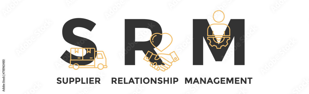 SRM banner web icon vector illustration concept of supplier ...