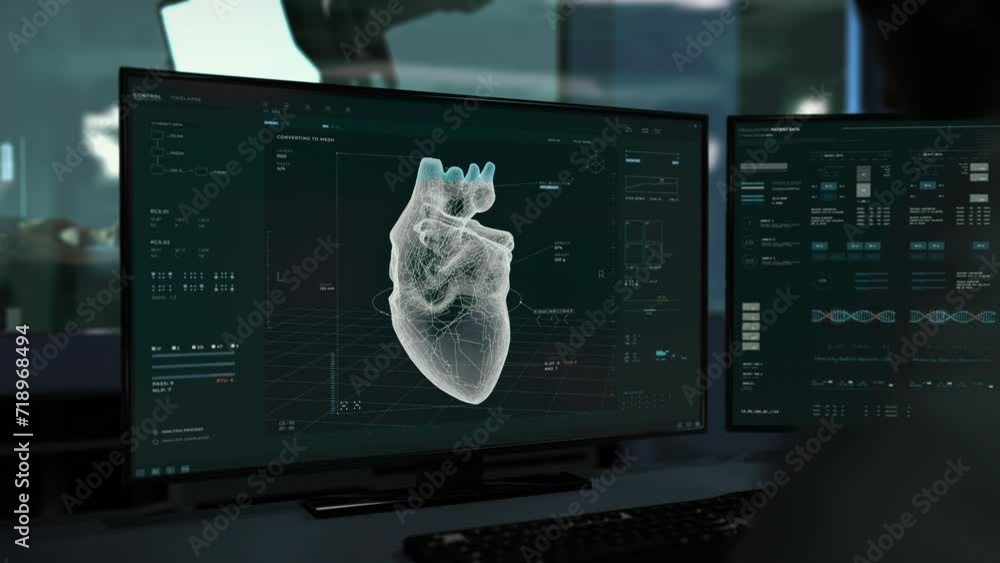 Vidéo Stock 3d Printer Creates Realistic Model Of Heart Internal Organ ...