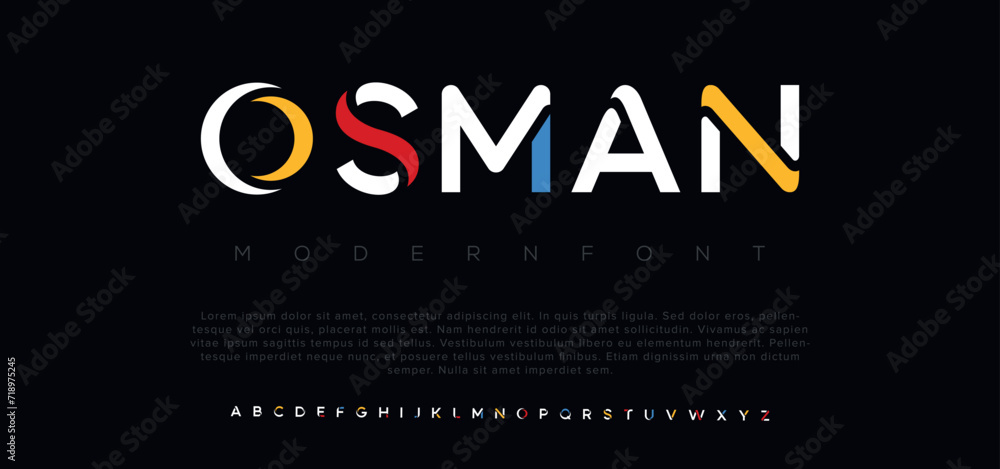 Vecteur Stock Osman Minimal modern urban fonts for logo, brand etc ...