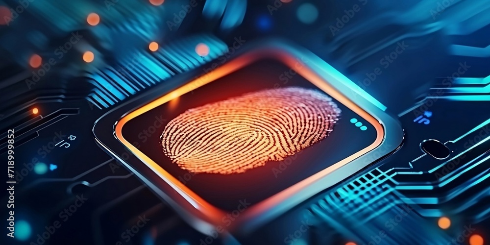 Digital Fingerprint Scanner Scan Biometric Identity And Access Password Thru Fingerprint