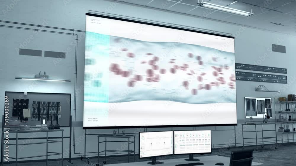 Microscopic examination of the human veins at the futuristic clinic ...