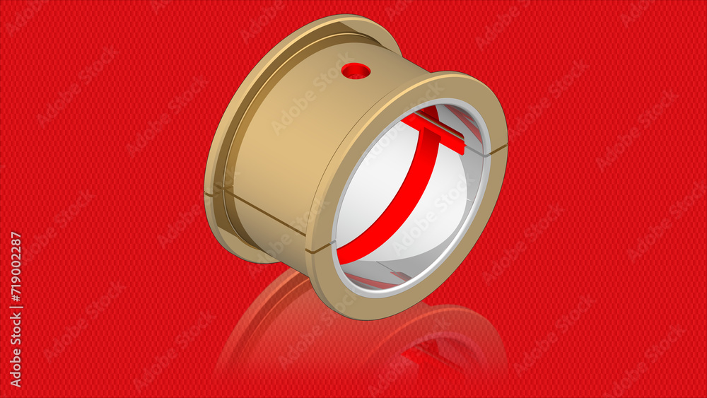 Plain journal bearing illustration showing a bronze liner with babbitt ...