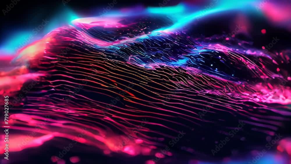 Vidéo Stock Vertical digital transformation grid line gradient ...