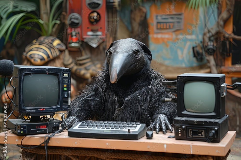 Anteater News Anchor sitting behind a news desk, delivering breaking ...