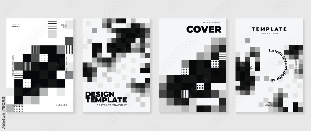 Abstract pixel background cover vector. Modern digital wallpaper with ...