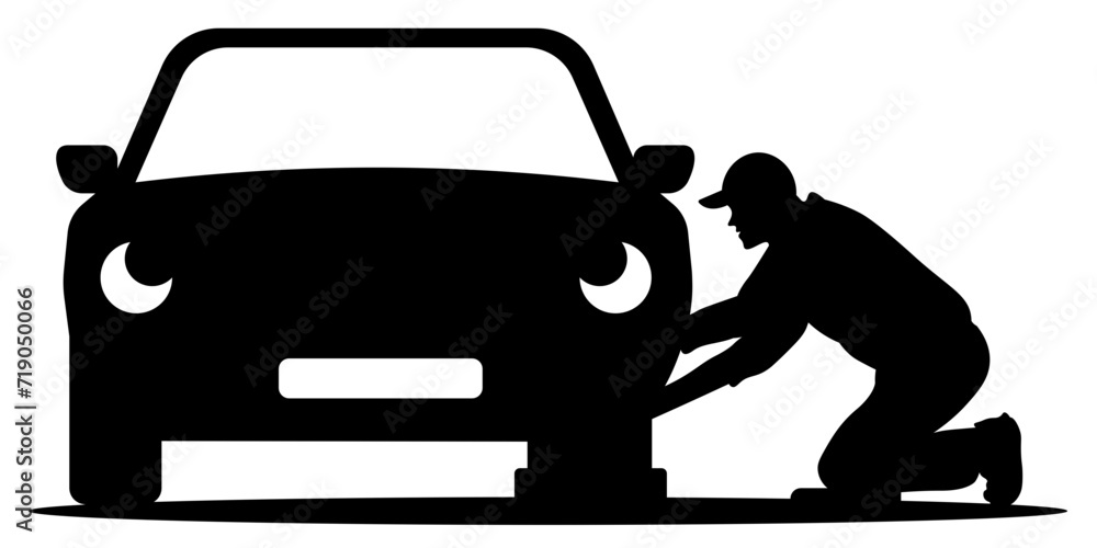 Auto mechanic repairing a car SVG, Car Service SVG, Car SVG, Car Repair ...