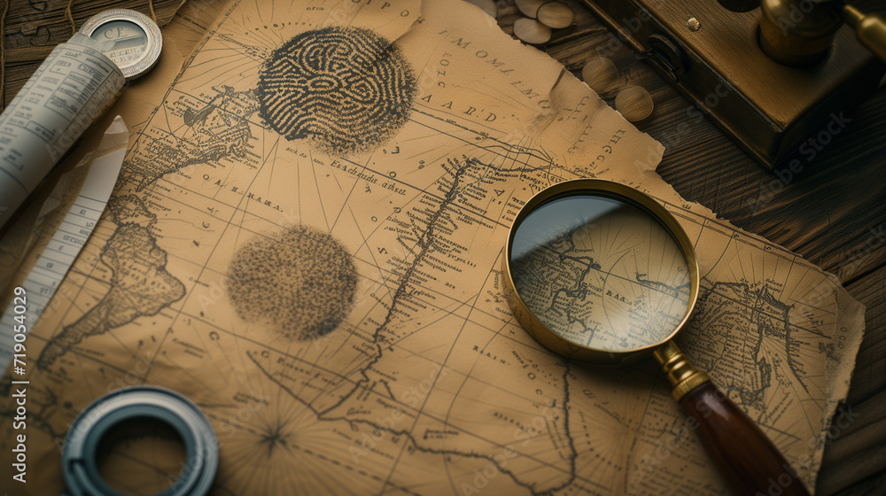 Vintage crime detective background , investigation board, evaluating ...