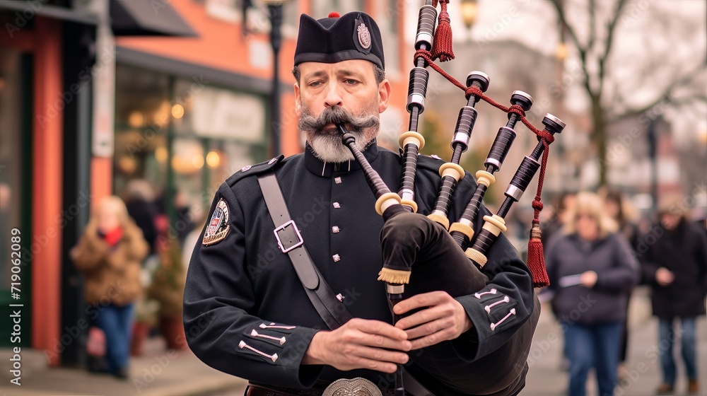 background in traditional national Scottish clothing and a celtic dress ...