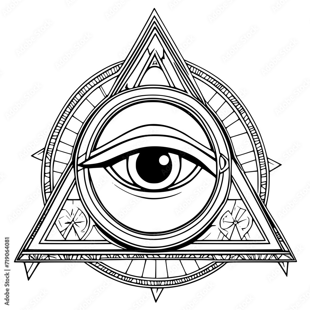Eye of Providence Symbol SVG Black And White Illustration Art ...