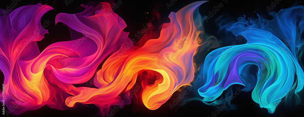 Abstract neon patterns that resemble vibrant fire, abstract flames ...
