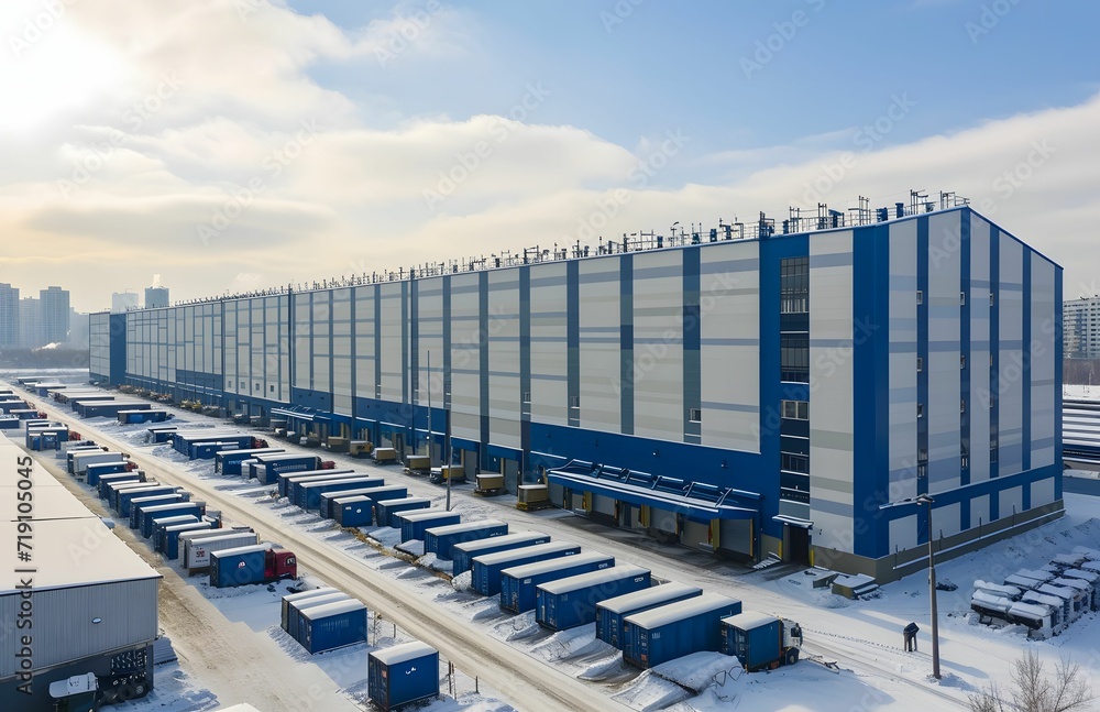 Aerial View of a Sprawling Logistics Complex - Factory Building in ...