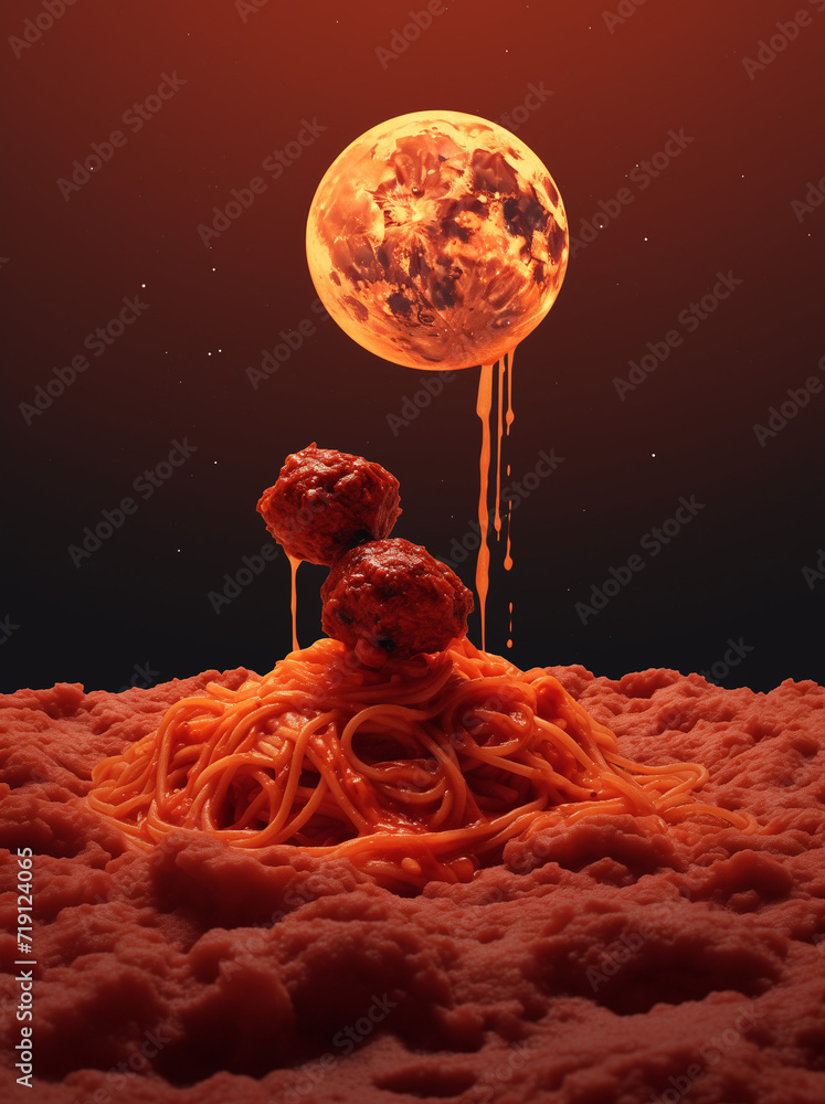 spaghetti with tomato sauce.Perfect for advertisements and posters for ...