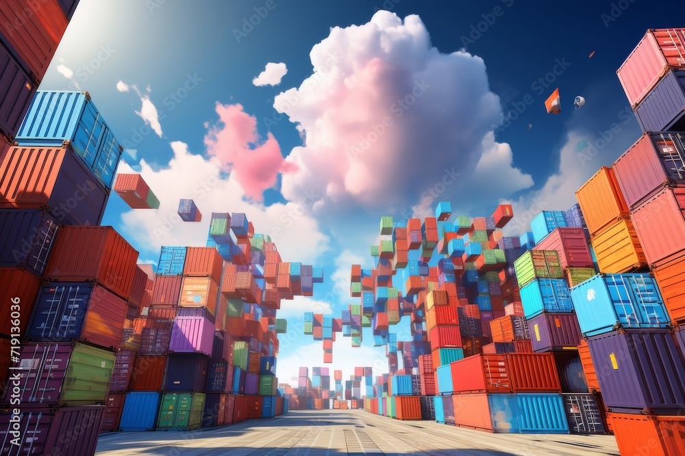 Container Cosmos surreal world where containers transform into cosmic ...