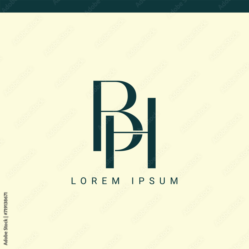 BH monogram, BH initial wedding, BH logo company, BH icon business ...