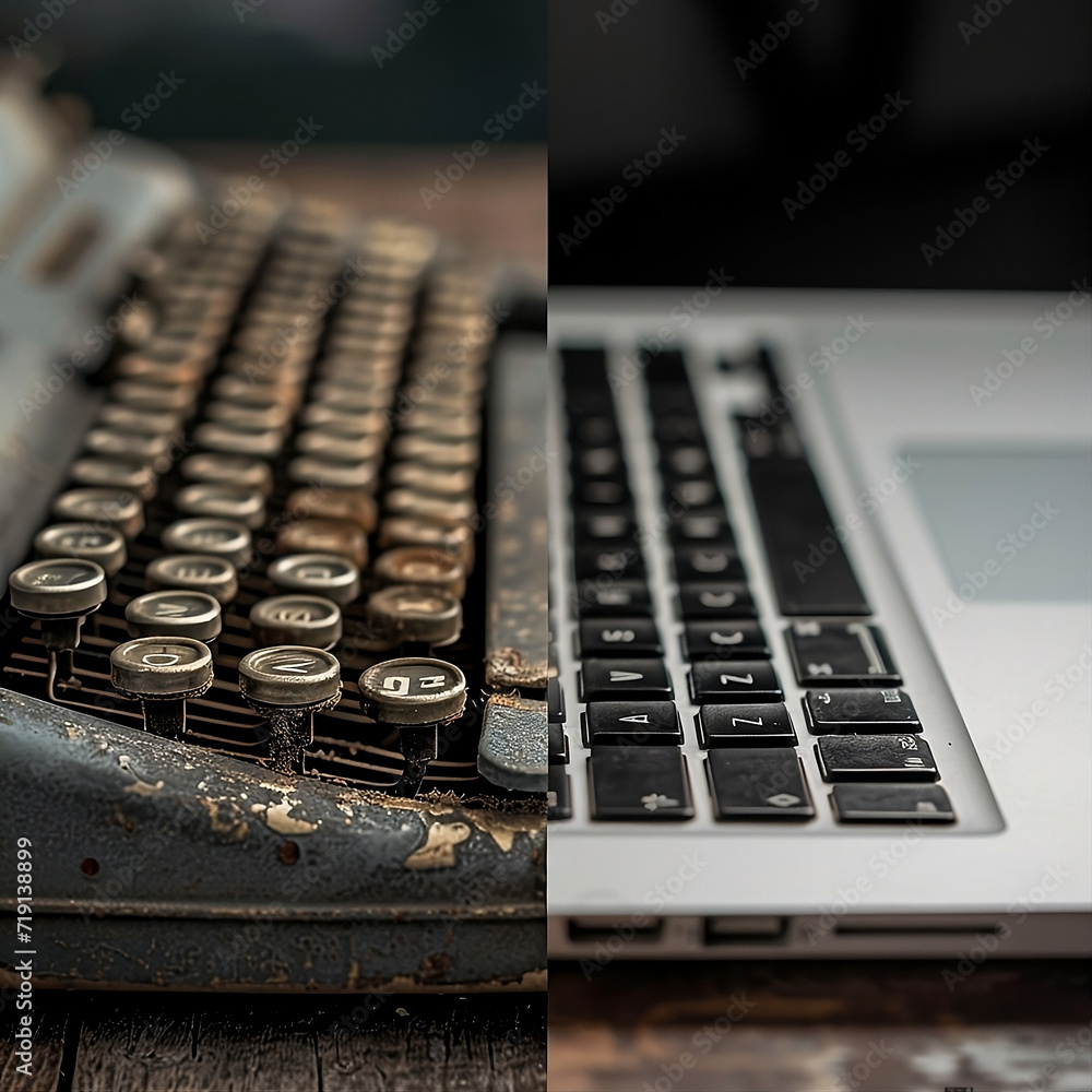 old v new, two photographs side by side with the same type of typing ... old v new, two photographs side by side with the same type of typing ...