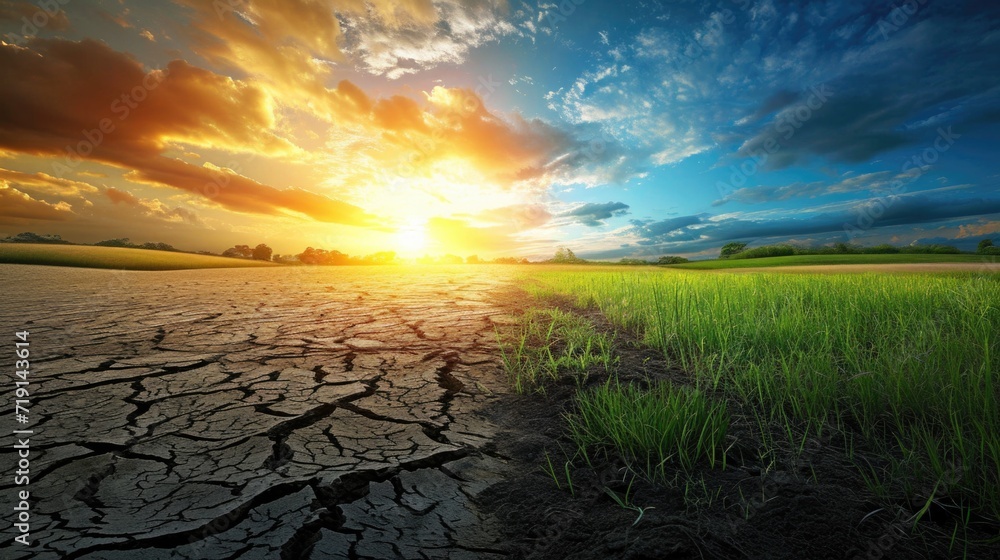 Before and after canal middle agricultural dry by drought and heatwave ...