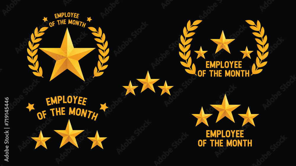 Best Employee of the Month Badge, Employee of the Month Sign ...