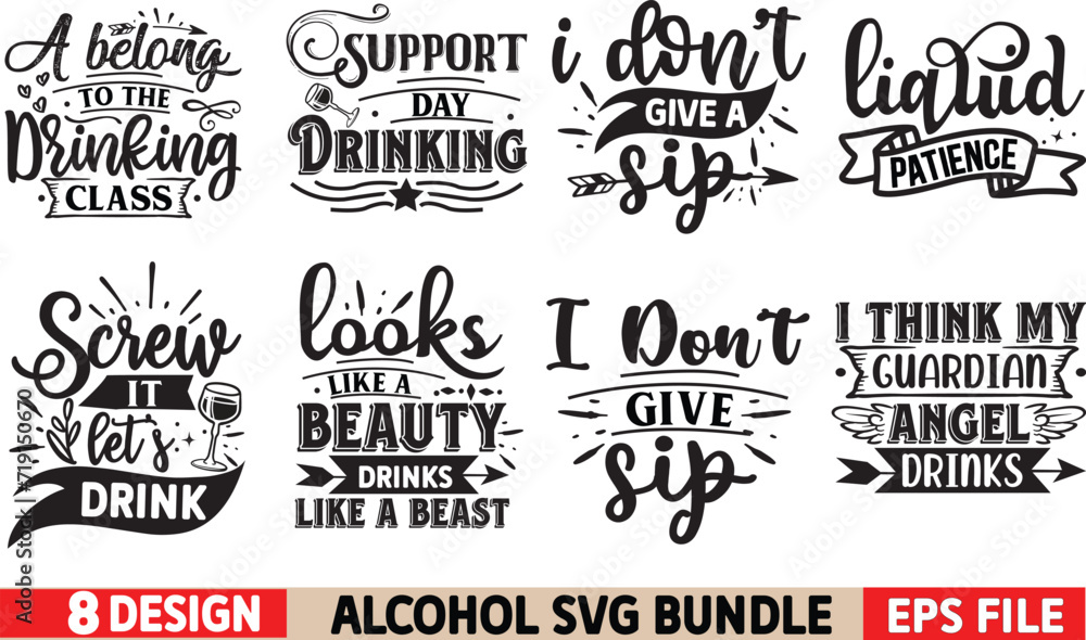 Alcohol Svg,Drinking Svg,Vodka Svg Alcohol Svg Bundle, Coaster Svg ...