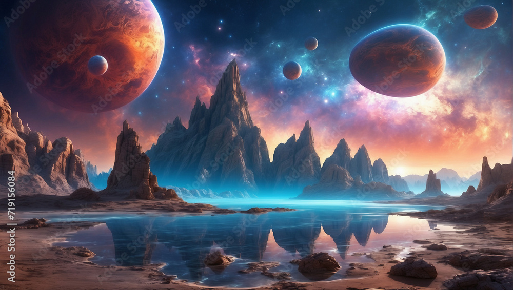 explores the mysterious landscapes of alien moons, with their unique ...