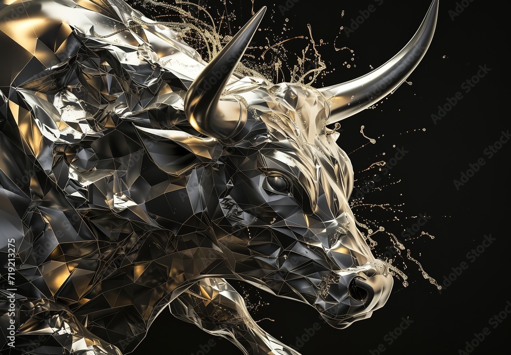 Explosion of the Golden Bull Sculpture: a dynamic digital artistic ...