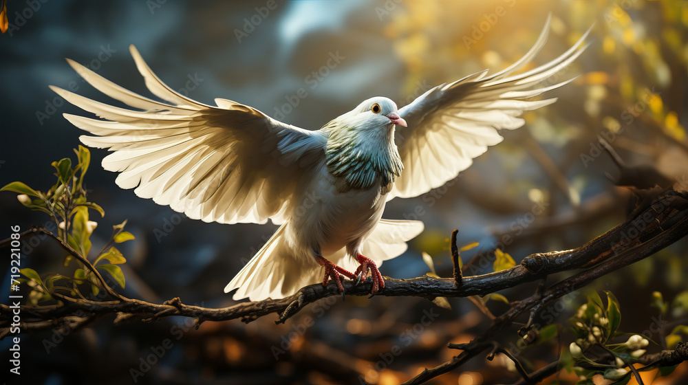 Dove of Peace: A gentle illustration of a white dove, representing ...