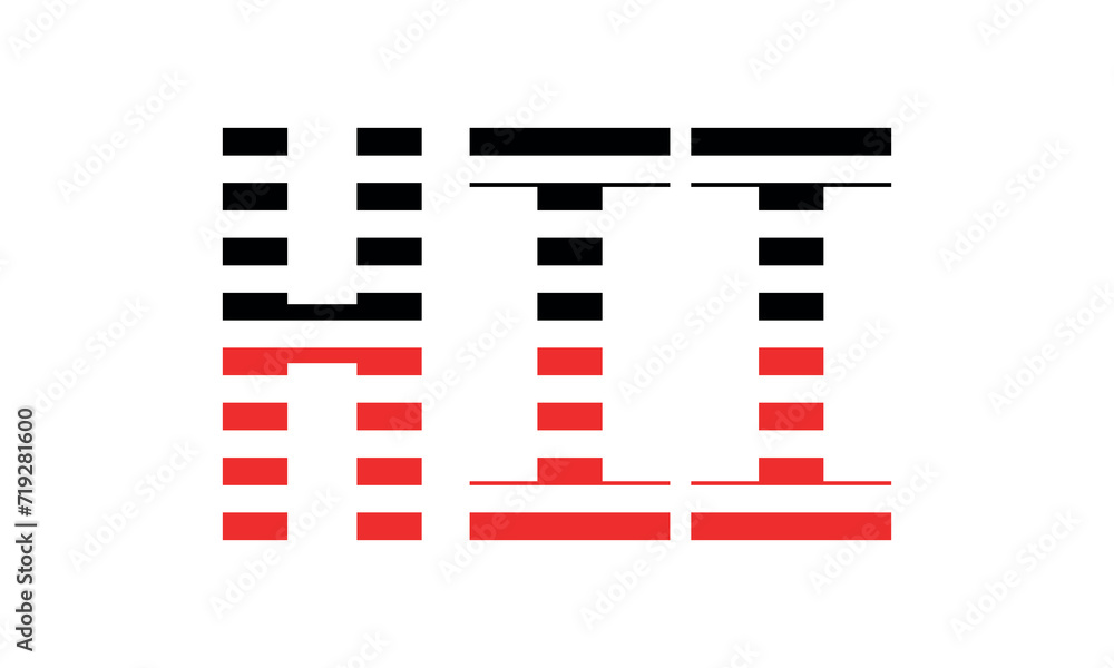 HII three initial letter iconic line negative space minimal logo design ...