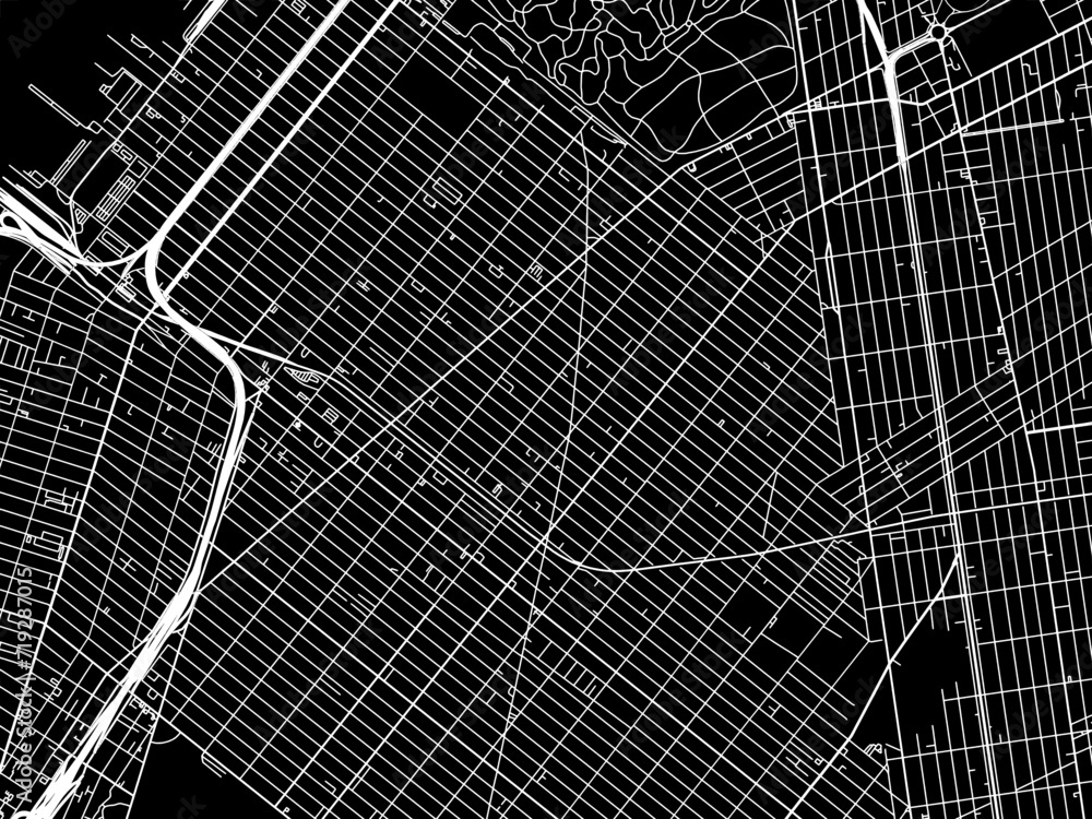 Vector road map of the city of Borough Park New York in the United ...