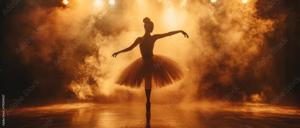 Ethereal Ballerina Gracefully Dances Amid Smoky Ambience And Enchanting ...