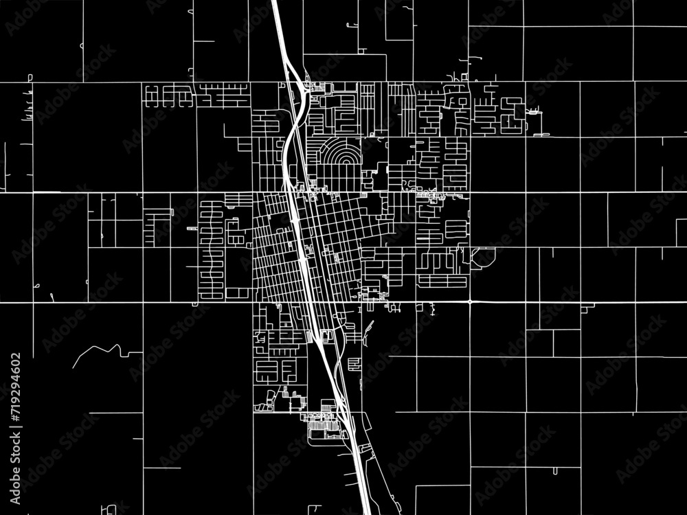 Vector road map of the city of Delano California in the United States ...