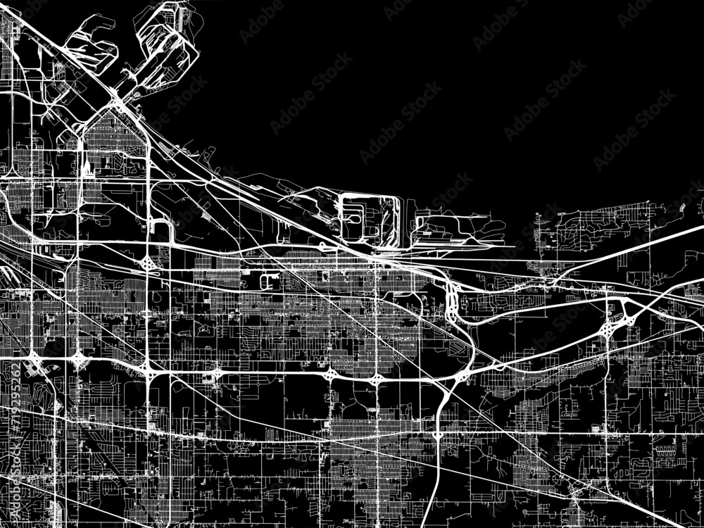 Vector road map of the city of Gary Indiana in the United States of ...