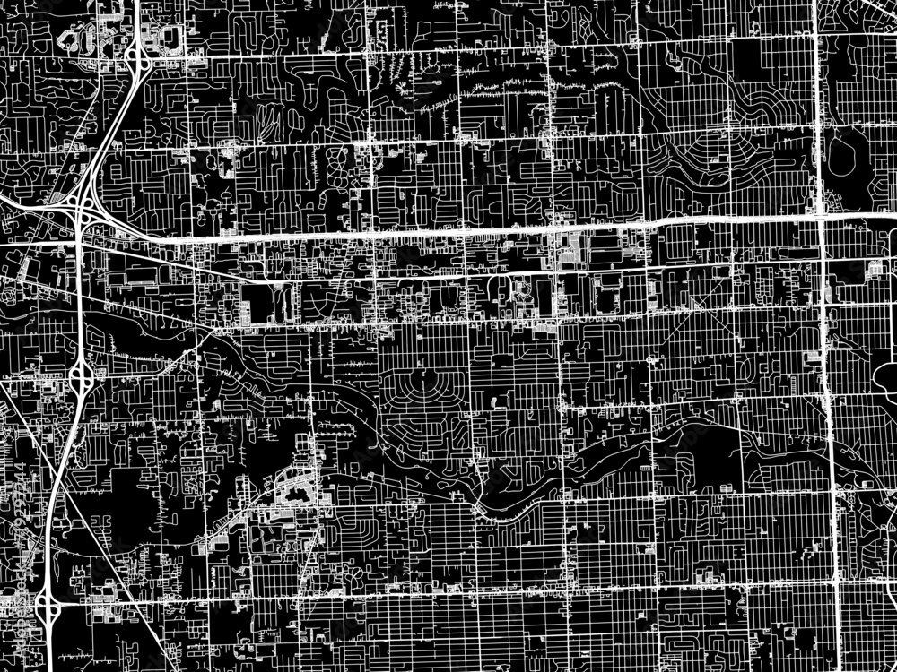 Vector road map of the city of Livonia Michigan in the United States of ...
