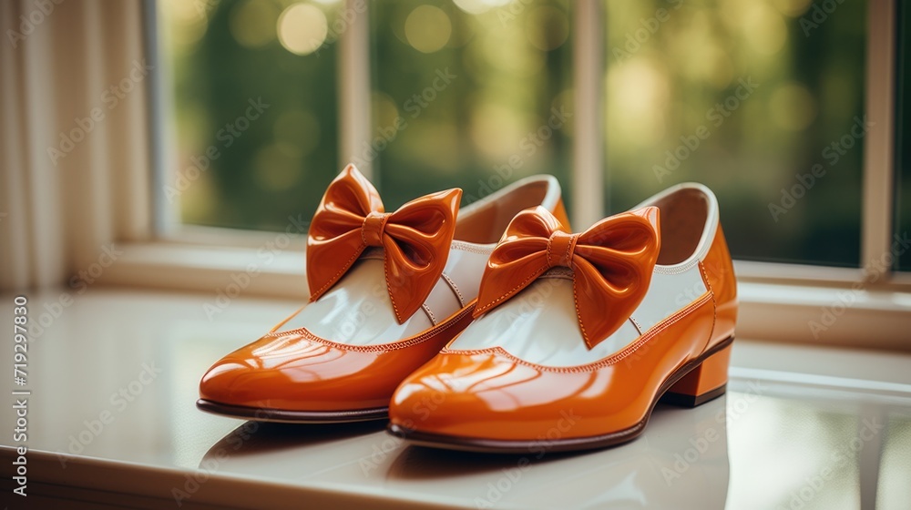 Orange boots with bows. The trend for bows in 2024. Shoes with bows ...