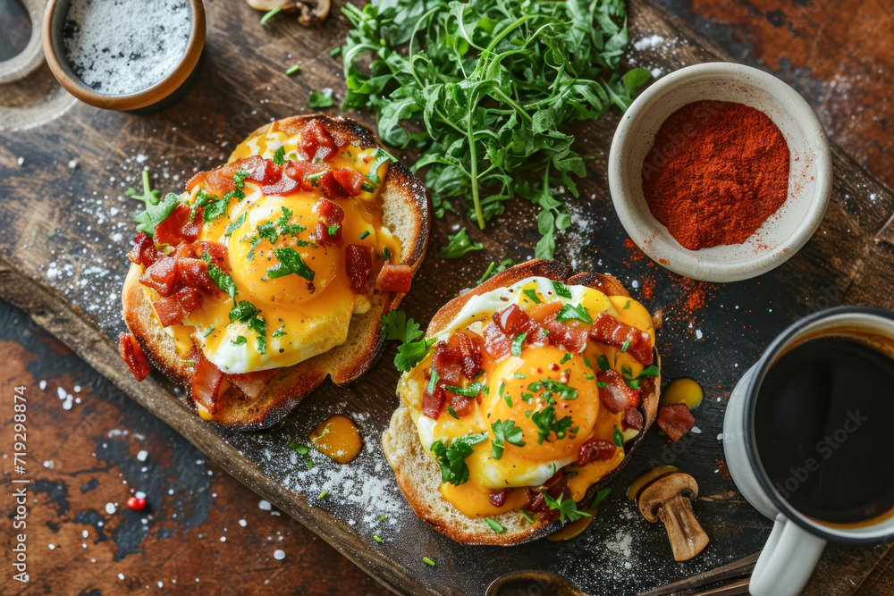 Breakfast with Egg and Side Dishes Wallpaper Brainstorming Background ...