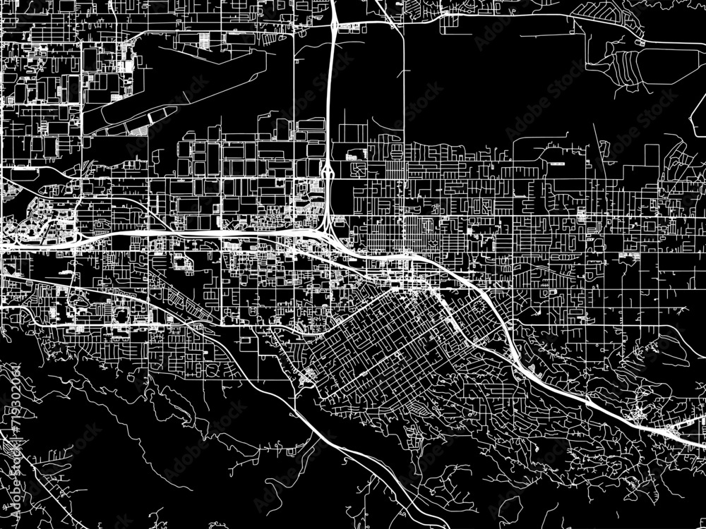 Vector road map of the city of Redlands California in the United States ...