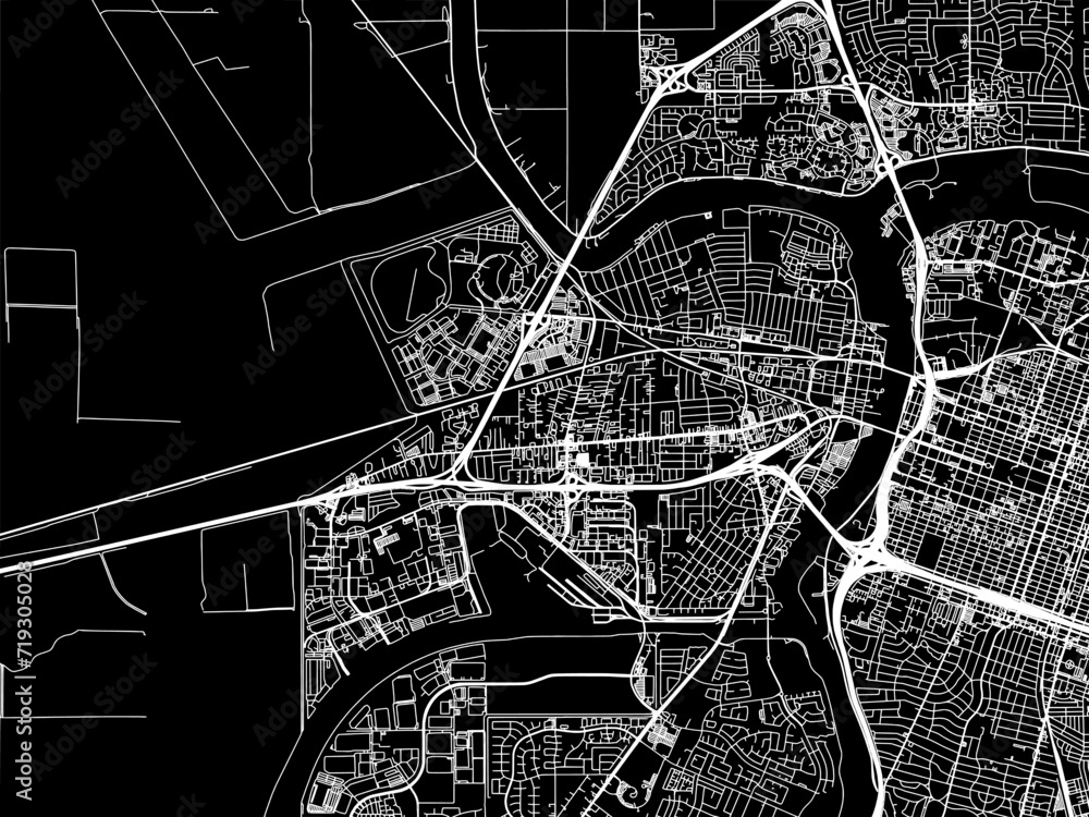 Vector road map of the city of West Sacramento California in the United ...